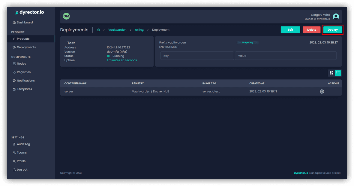 Setup Vaultwarden with dyrectorio using Docker | dyrectorio